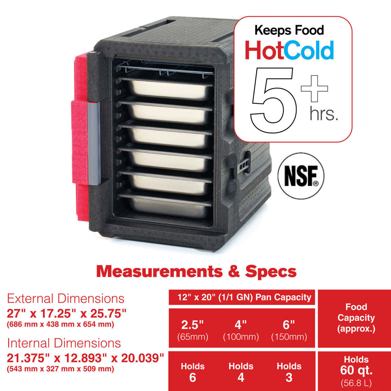 METRO Mightylite ML400-BL Insulated Pan Carrier | Black — National ...