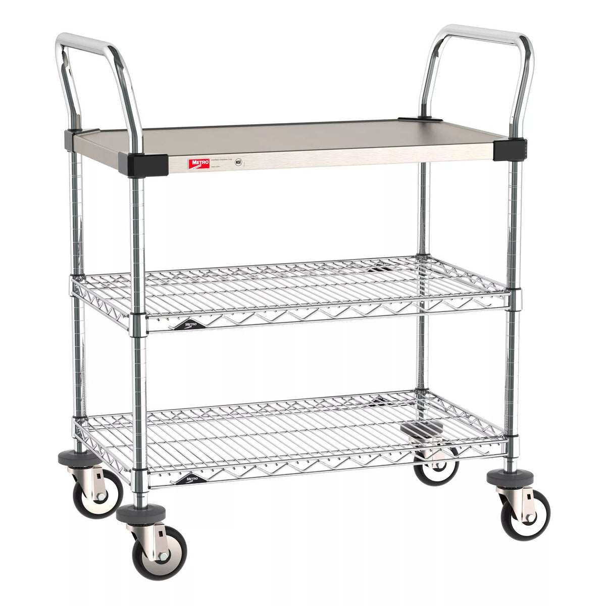 Metro MW402 Utility Cart – 3-Tier, Stainless Steel, NSF — National ...