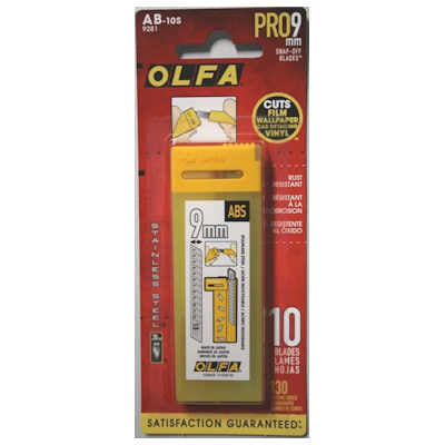 OLFA 9281 AB-10S 9mm Stainless Steel Snap-Off Blade 10/pack — National Hardware Sales Ltd.