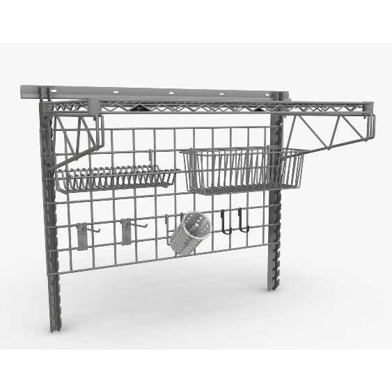 Metro SWK36-1A1-SR SmartWall Sink Task Station Kit - MetroSeal Gray ...